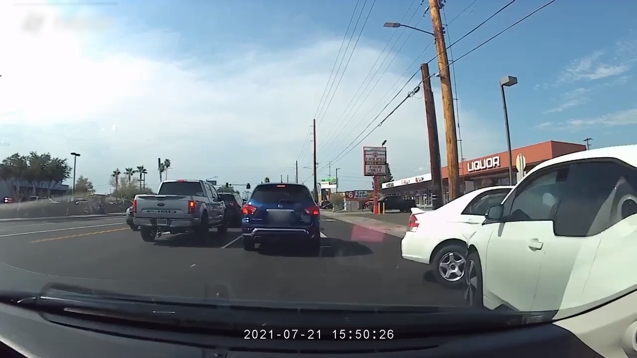 Car Crashes Into Another Car Taking Turn At Signal | Jukin Licensing