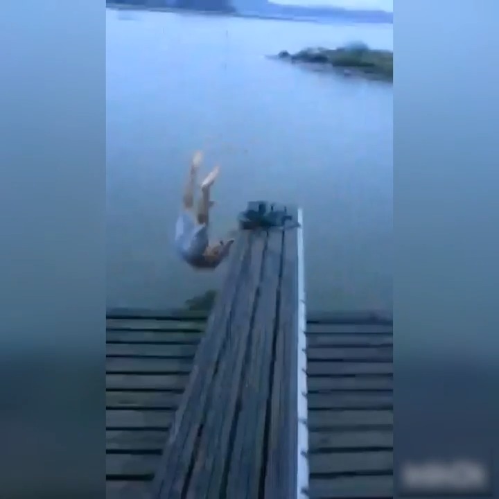 Guy Slips on Dock And Falls Into Water While Trying to Dive | Jukin ...