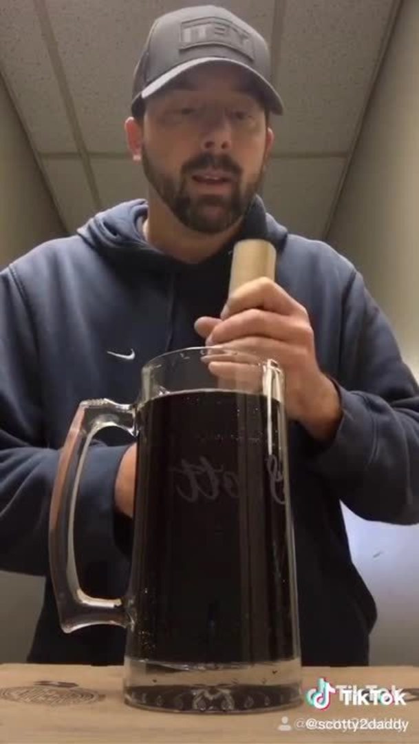 Man Tries to Drink Tumbler Full of Flavored Drink With Large Straw and ...