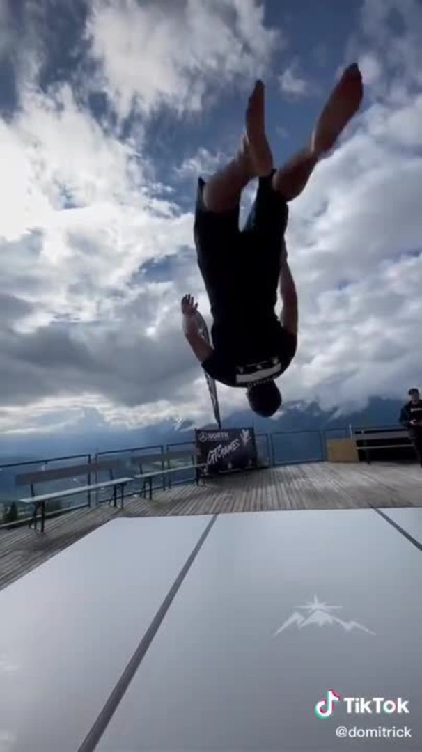 Man Performs Multiple Impressive Backflips Consecutively On Air Track ...