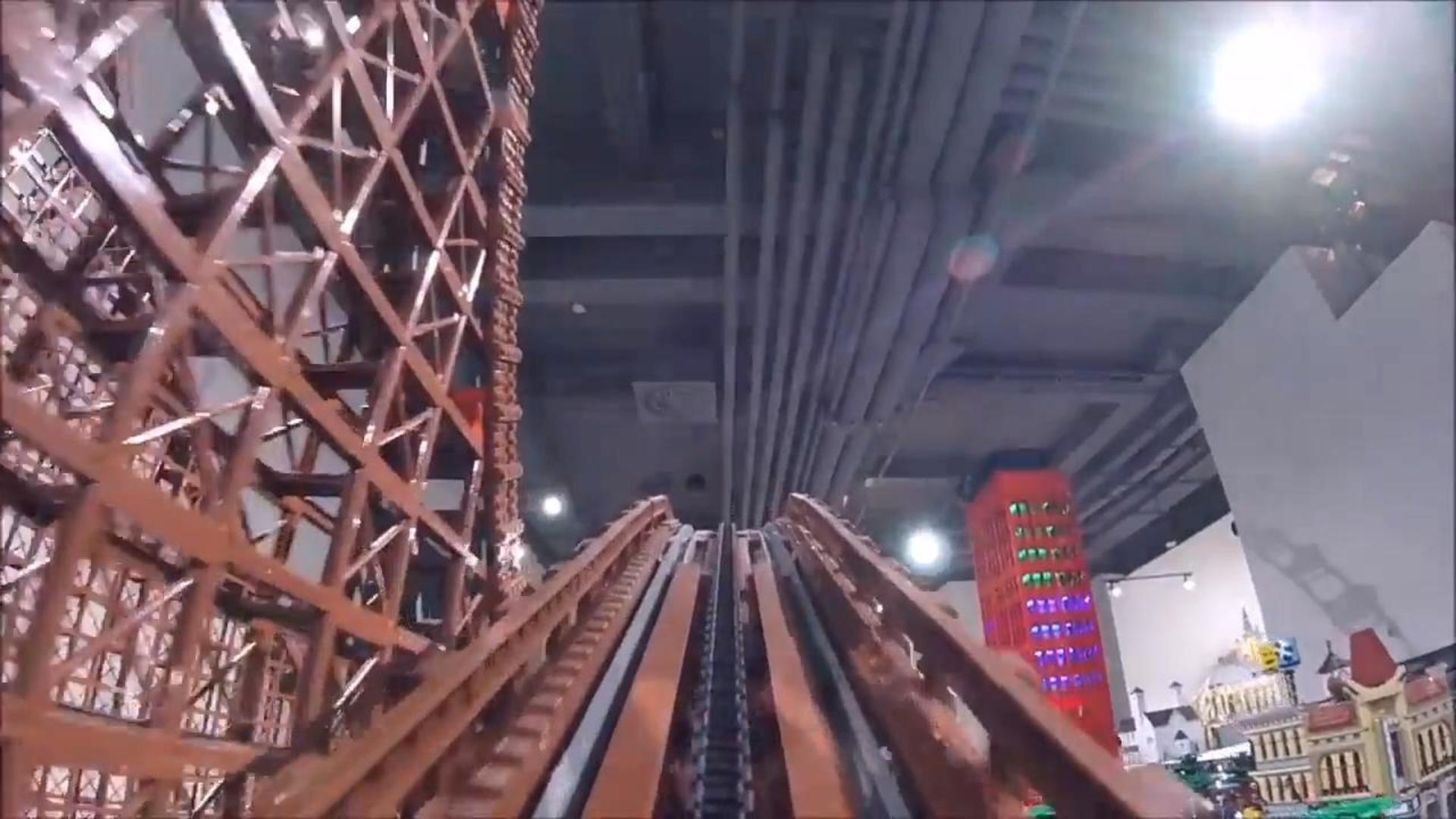 Camera Rides on Roller Coaster Made of Toy Blocks | Jukin Licensing
