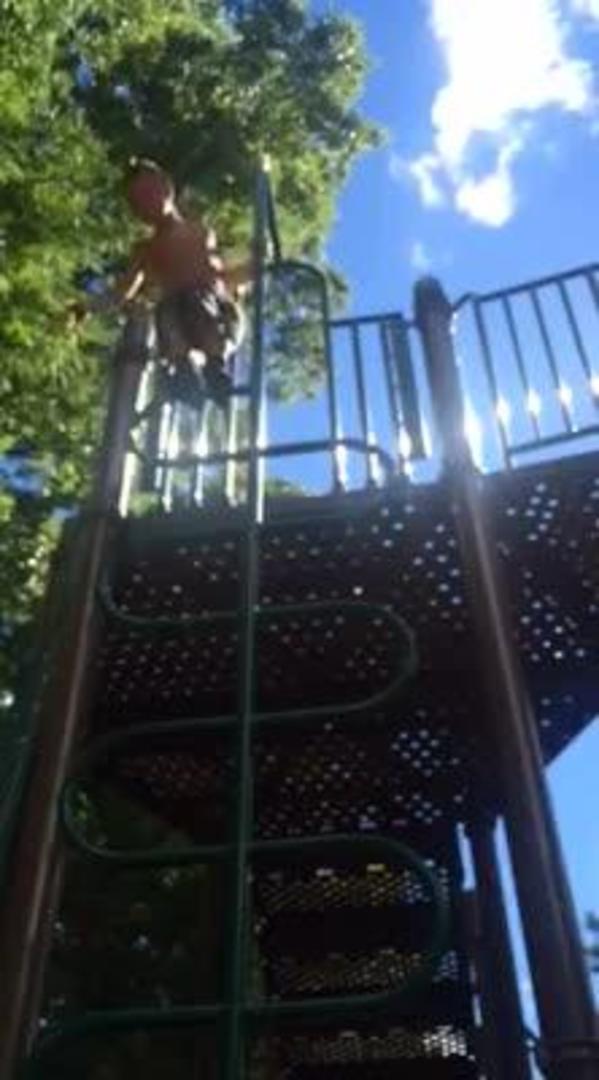 Kid Shows How to Jump Off Playground | Jukin Licensing