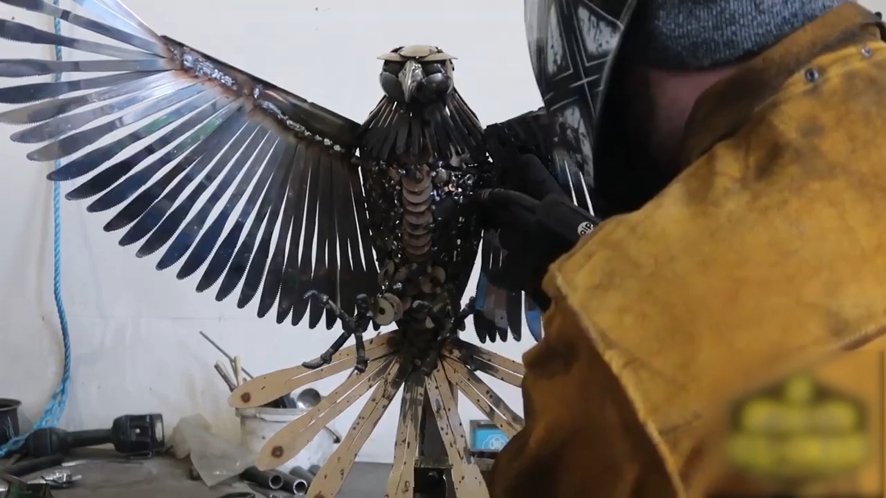 Man Carves Out Beautiful Replica of Hawk Using Scrap Metal | Jukin ...