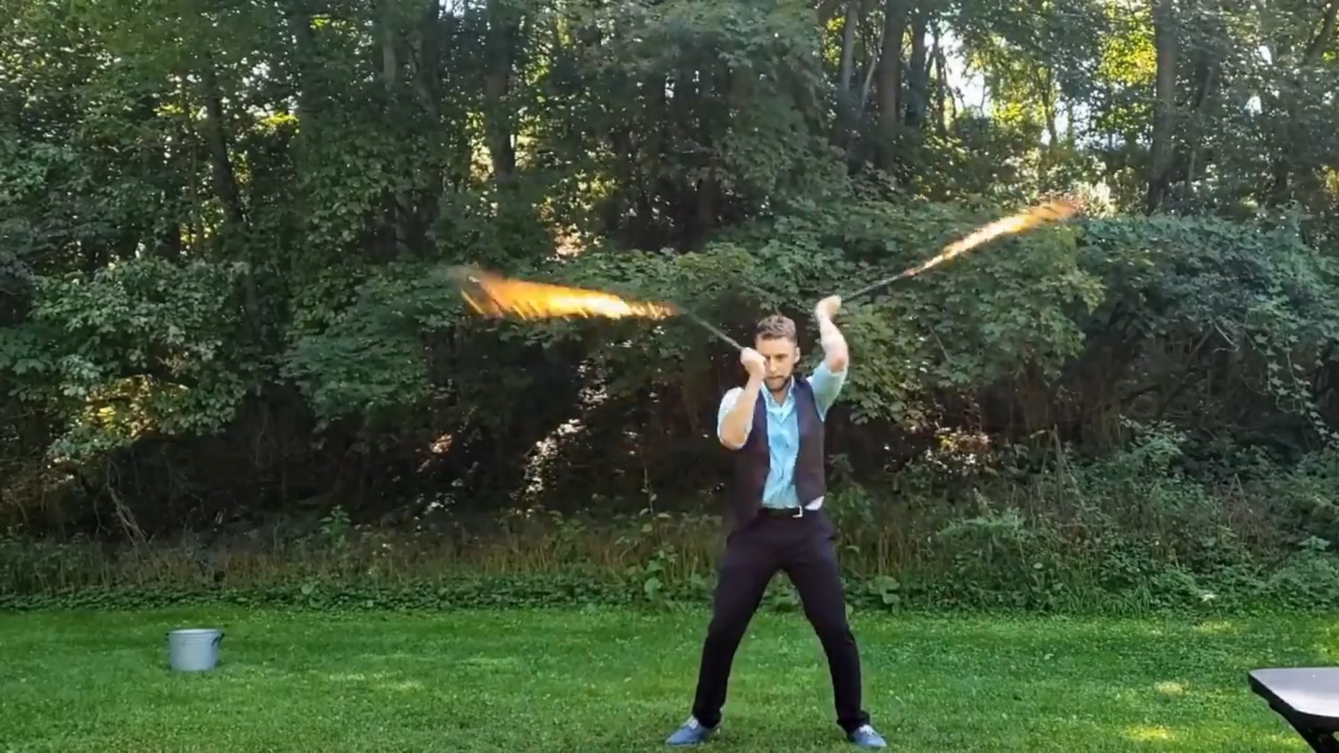 Guy Displays His Amazing Fire Whipping Tricks | Jukin Licensing