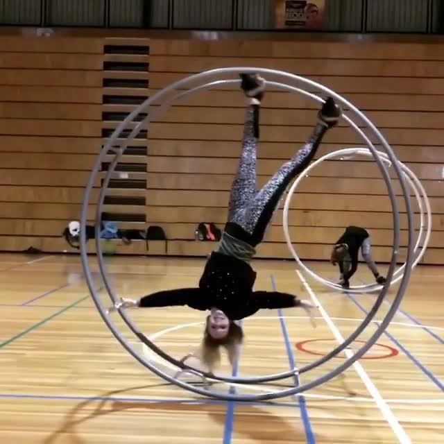 Girl Stands up Straight Inside German Wheel | Jukin Licensing