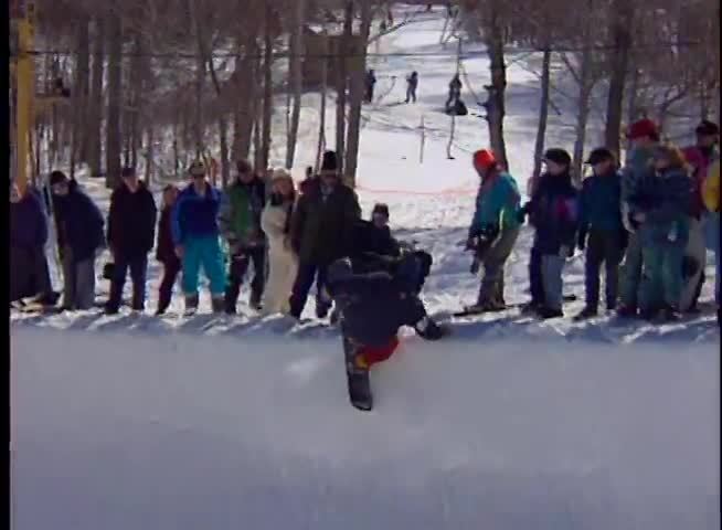 Guy Crashes Into Spectators While Snowboarding | Jukin Licensing