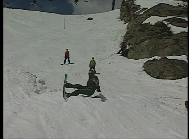 Snowboarder Crashes While Attempting Jump On Snow Ramp | Jukin Licensing