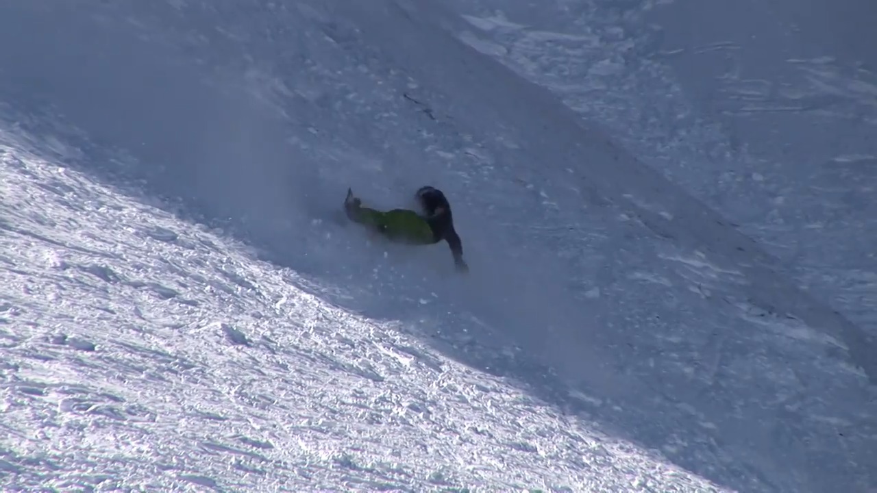 Snowboarder Gets Frustrated After Crashing When They Jump Off Cliff ...