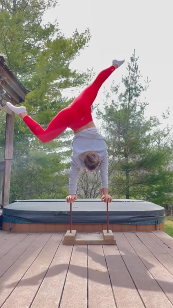 Gymnast Performs Tricks With Legs in Upside Down Position | Jukin Licensing