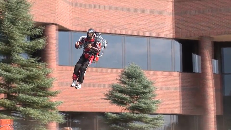 Man With Jet Pack Flies Around Building | Jukin Licensing