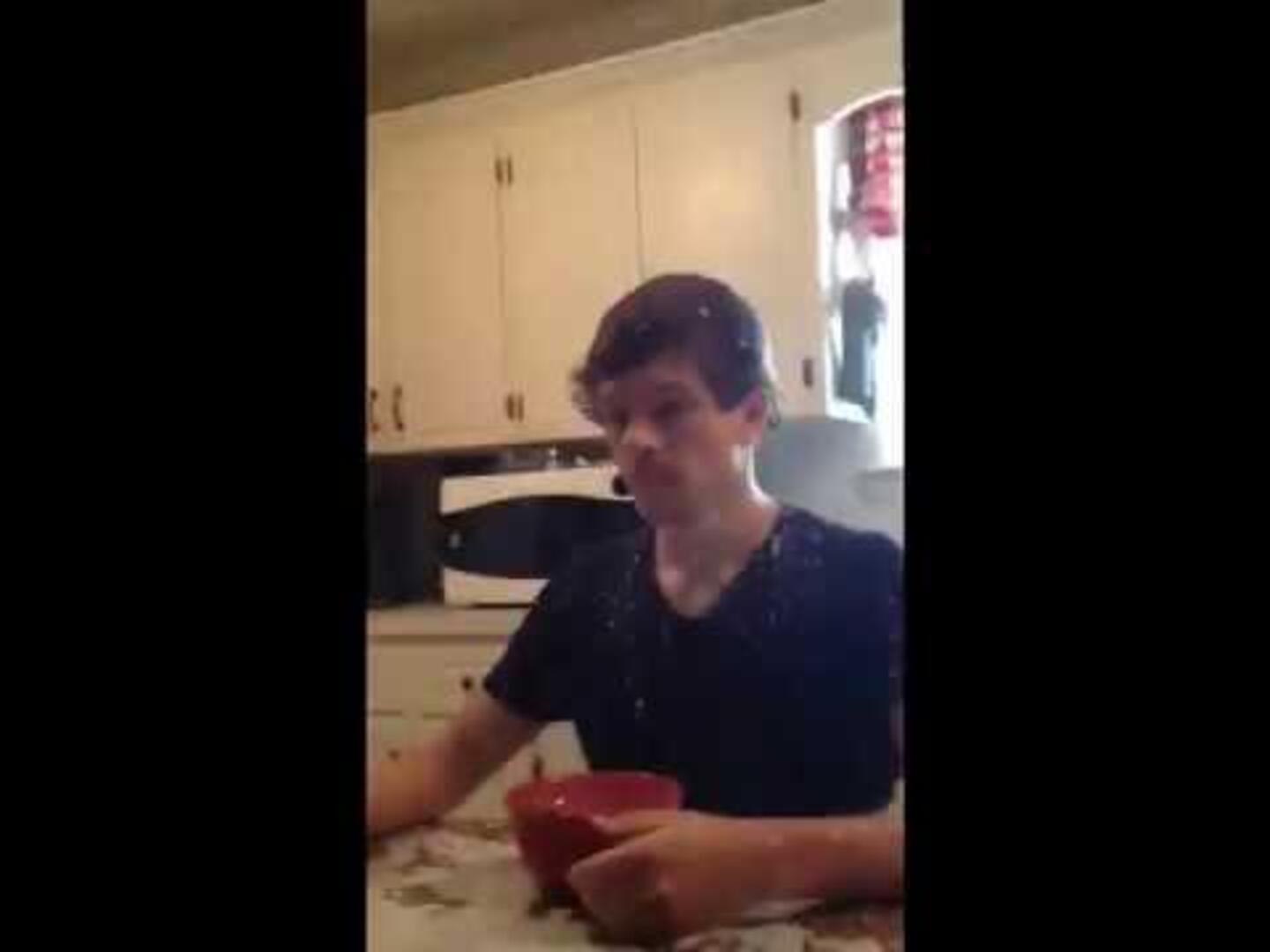 Cereal Explodes in Guy's Face | Jukin Licensing