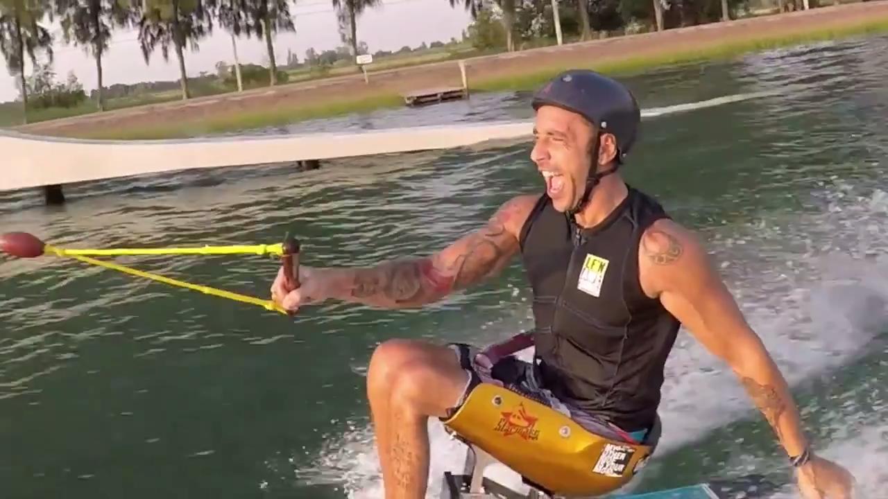 Guy Wakeboards while Seated | Jukin Licensing