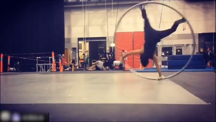 Guy Shows Smooth Acrobatic Skills With Cyr Wheel | Jukin Licensing