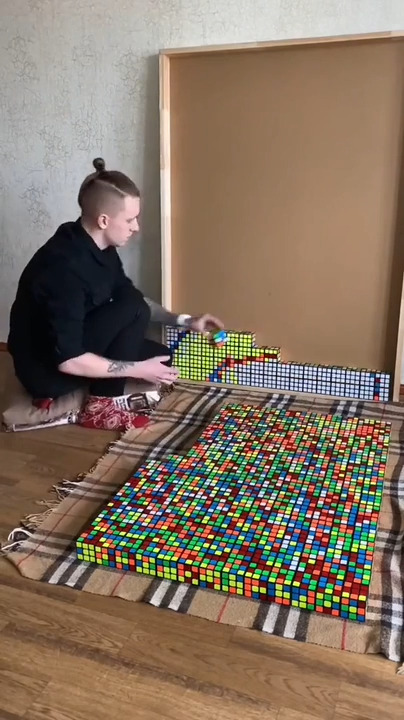 Guy Creates Amazing Portrait Of Famous Animated Character Using Rubik's ...