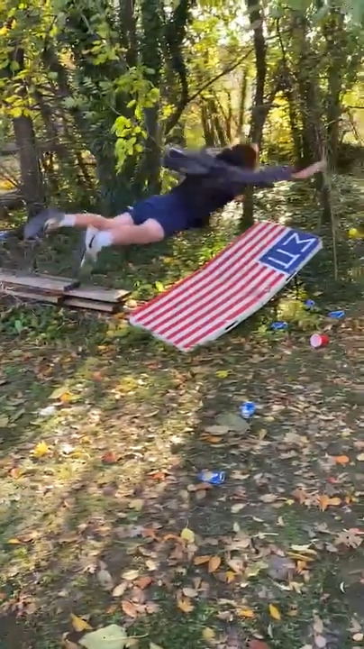 Guy Dives Face First Onto Table to Break It | Jukin Licensing