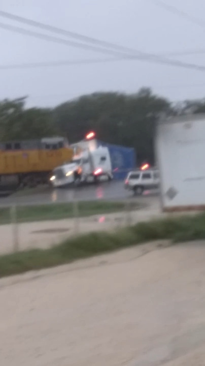 Stuck Semi-Truck Gets Direct Hit from Train | Jukin Licensing