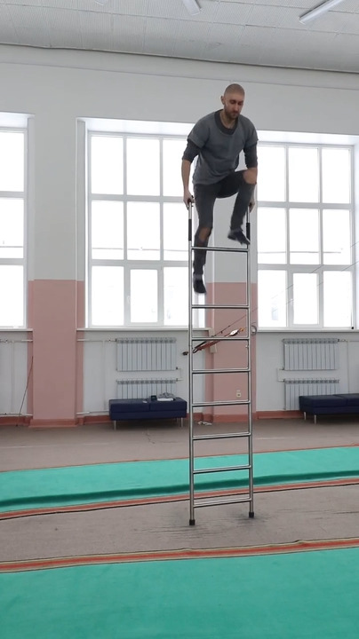 Man Performs Unique Tricks With Free Standing Ladder | Jukin Licensing