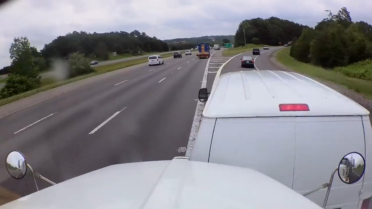 Van Break Checks Semi on Exit Ramp | Jukin Licensing