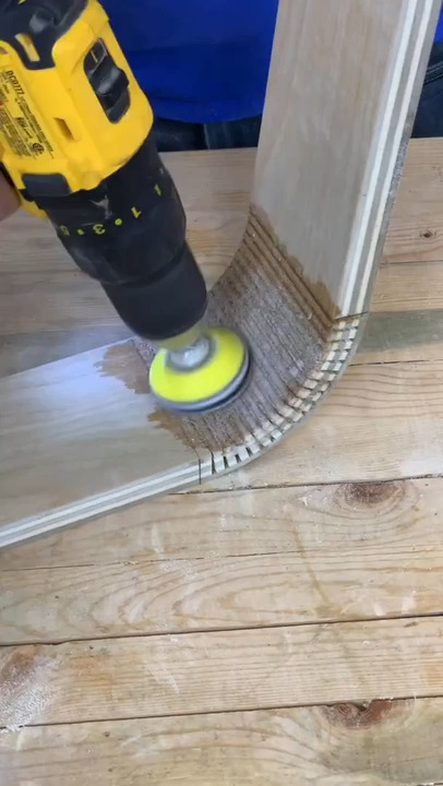 Person Shows Sanding Trick Over Curved Wooden Board | Jukin Licensing