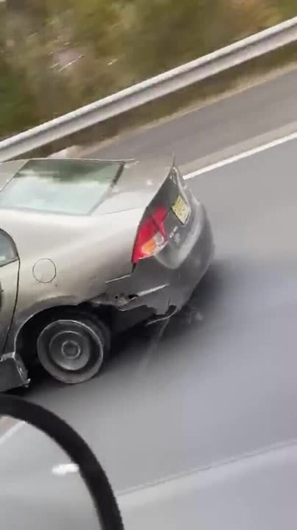 Car Drives along Interstate on Rim | Jukin Licensing