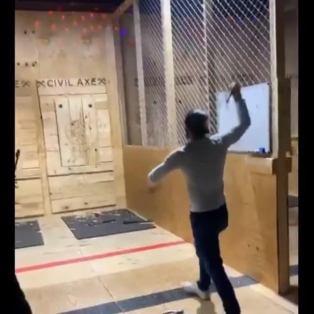 Guy Attempts Axe-Throwing For An Hour But Fails At Every Try | Jukin ...
