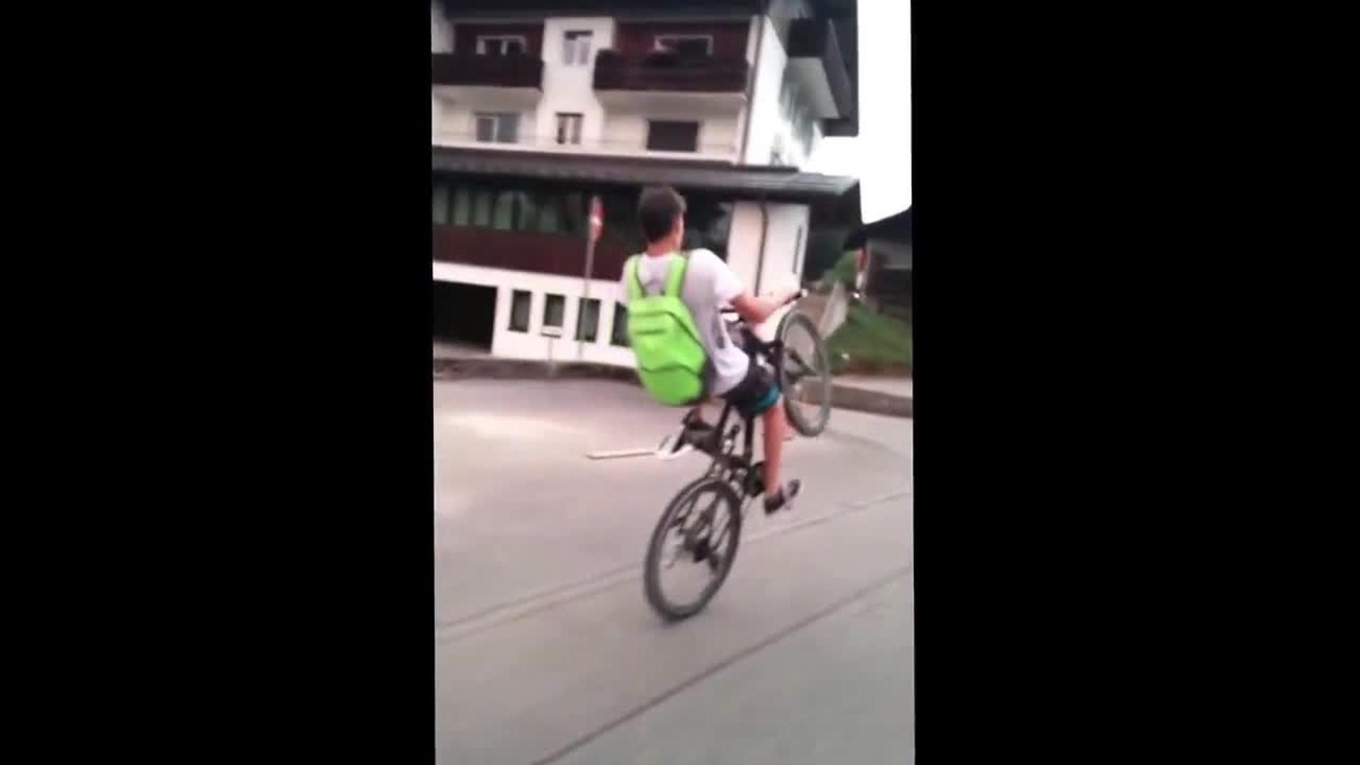 Kid Falls off Bicycle Mid Wheelie | Jukin Licensing