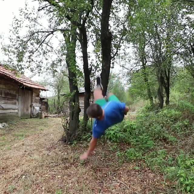 Guy Cringes in Pain After Backflip off Tree Goes Wrong | Jukin Licensing