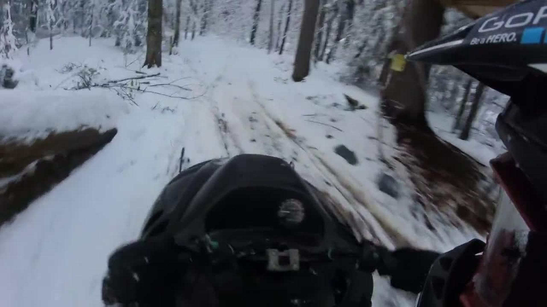 Guy Crashes Snowmobile into Tree | Jukin Licensing