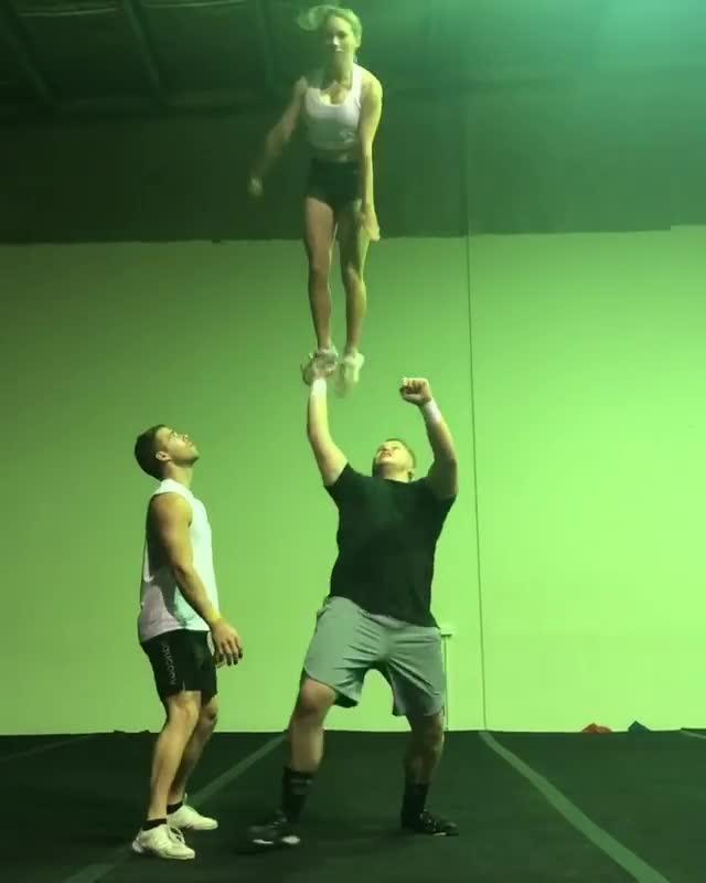 Cheerleader Catches Flyer After Failed Backflip | Jukin Licensing