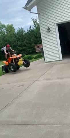 Guy Riding Quad Bike Tries Doing Wheelie and Gets Thrown on Concrete ...
