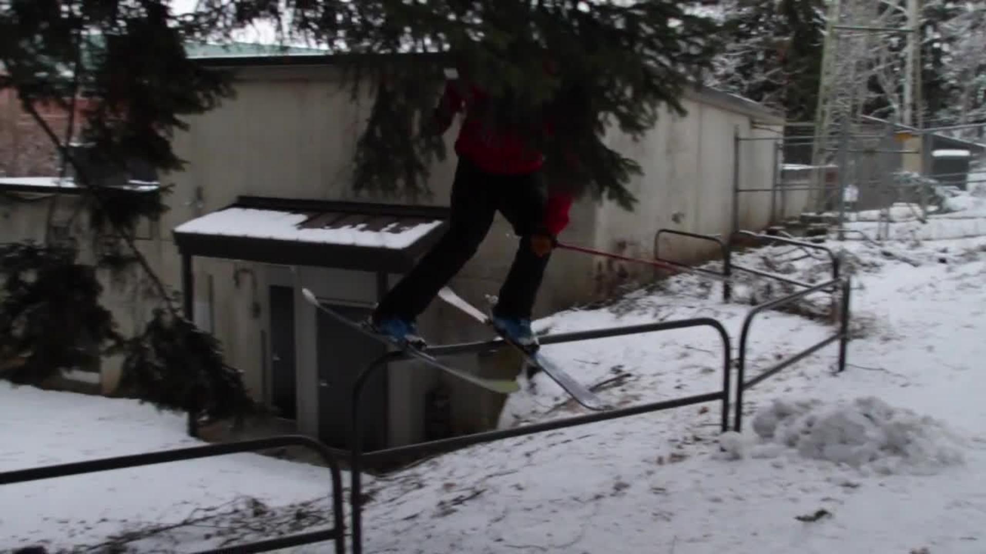 Urban Ski Rail Slide Nutshot Fail | Jukin Licensing