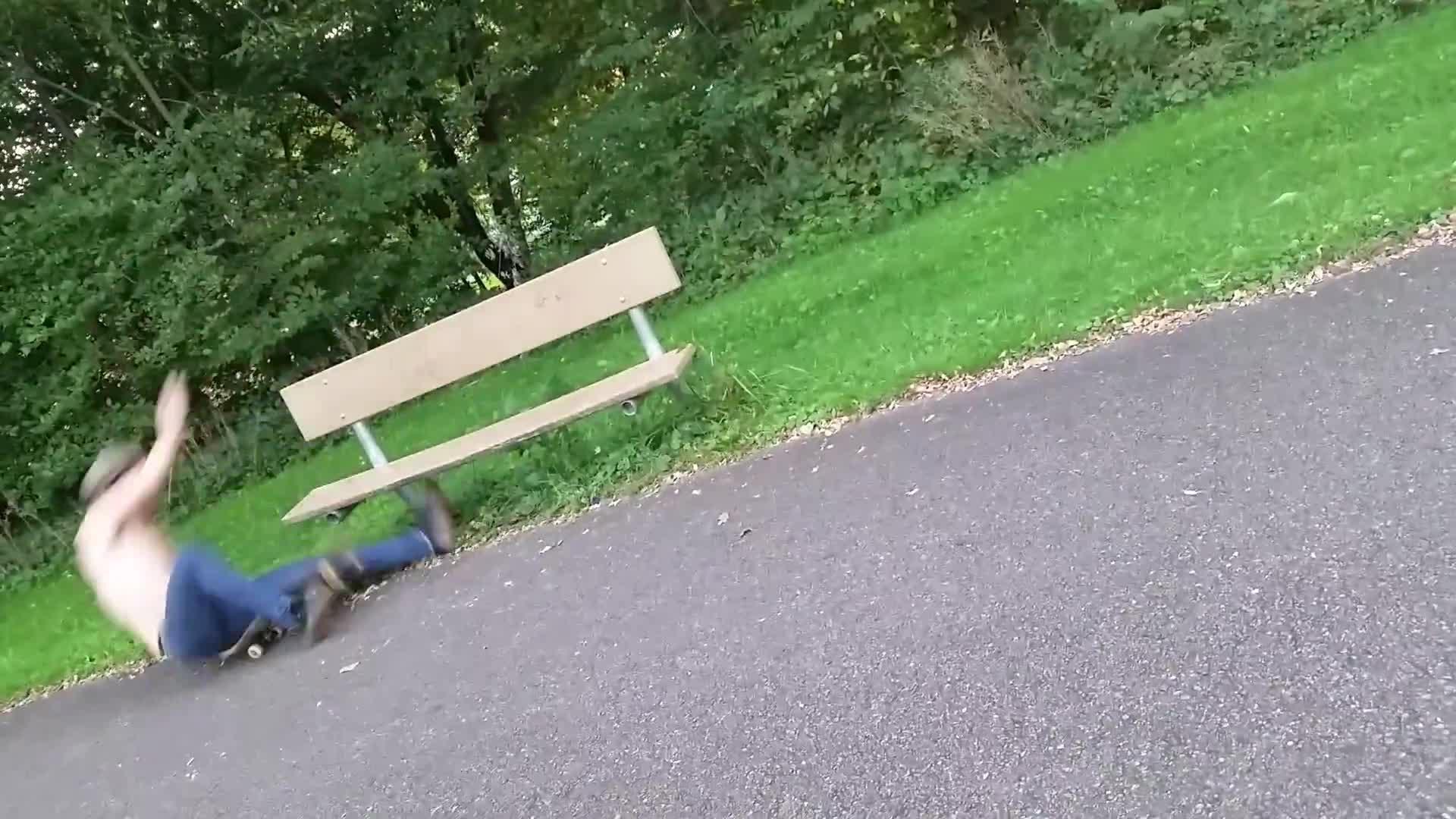 Skateboarding Park Bench Rail Slide Fail | Jukin Licensing
