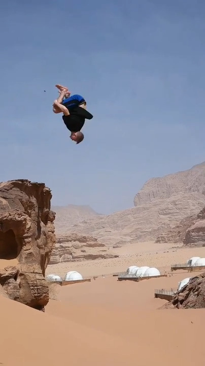 Guy Flips off Huge Rock in Desert | Jukin Licensing