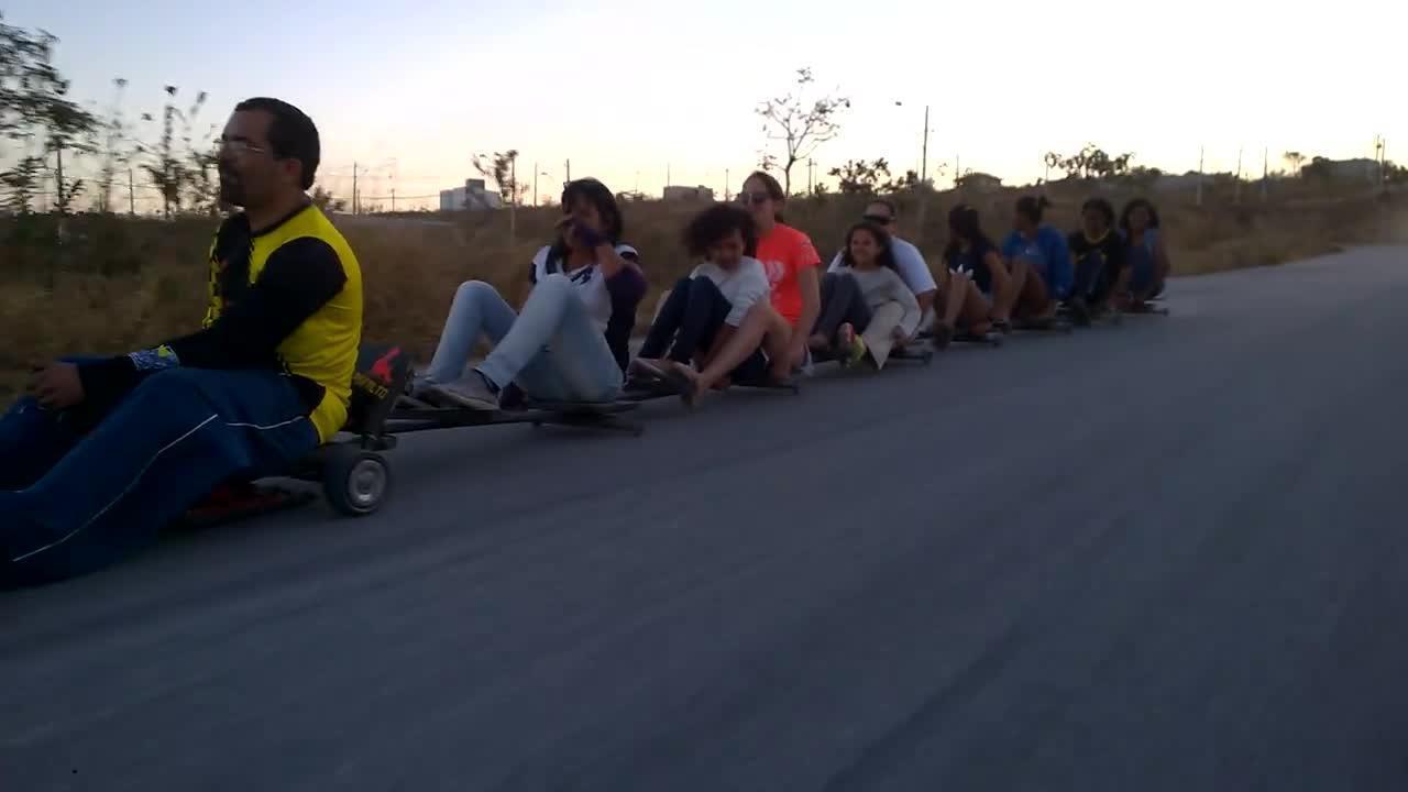 Group Rides Connected Carts Downhill | Jukin Licensing