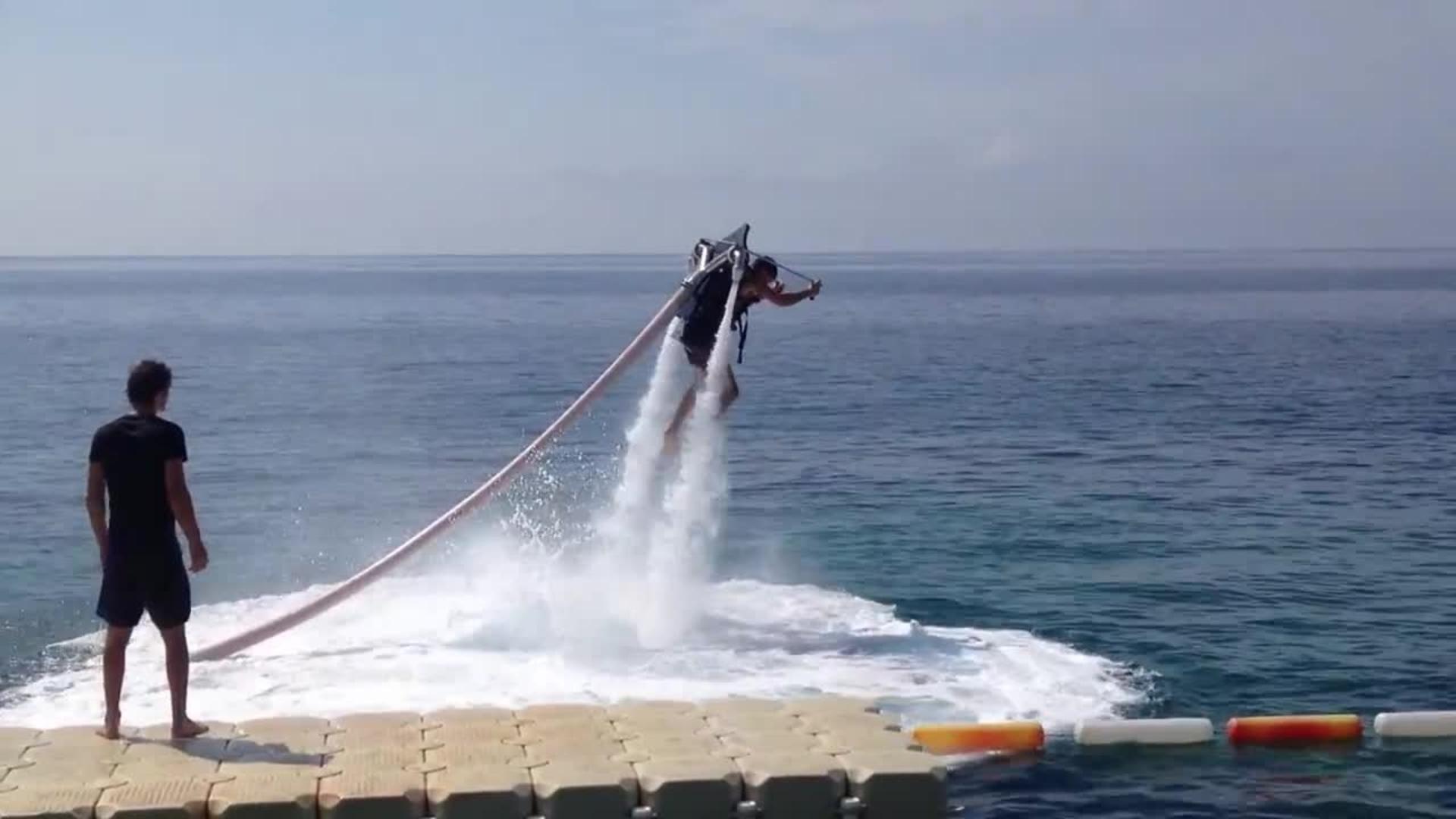 Guy Riding Water Jet Pack Falls into Ocean | Jukin Licensing