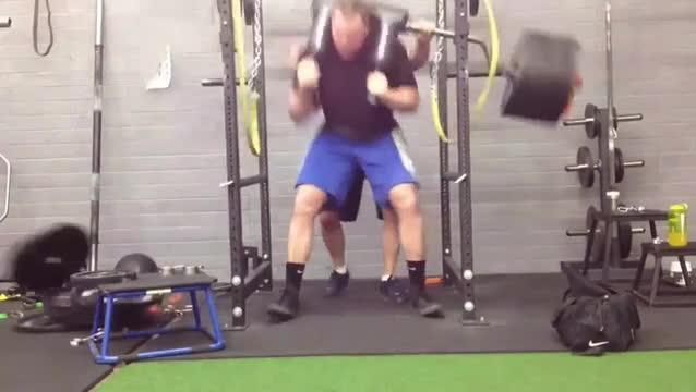 Weights Fall off Barbell while Guy Does Squats | Jukin Licensing