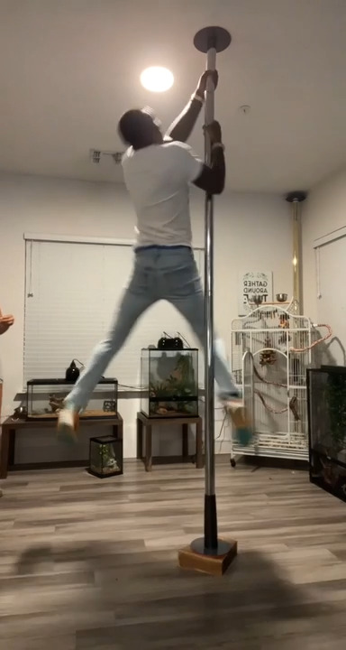 Guy Falls While Pole Dancing When Pole Breaks Off Ceiling | Jukin Licensing