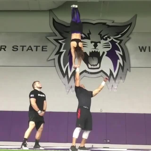 Cheer Duo Practice Stunt Sequences | Jukin Licensing