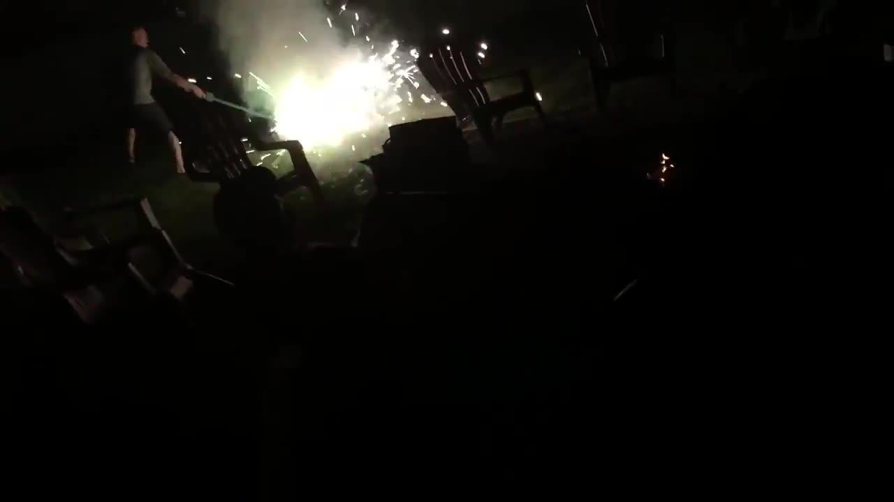 Family Runs Away As Fireworks Explode On Ground | Jukin Licensing