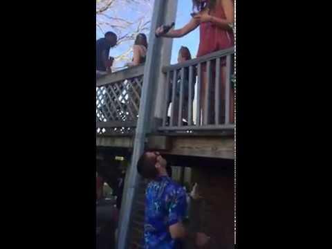 Drunk Guy Falls Trying to Waterfall Beer | Jukin Licensing