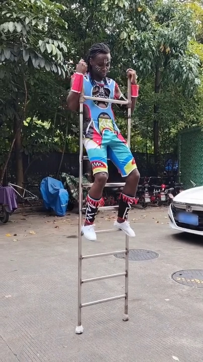 Guy Shows Off Amazing Ladder Balancing Skills | Jukin Licensing
