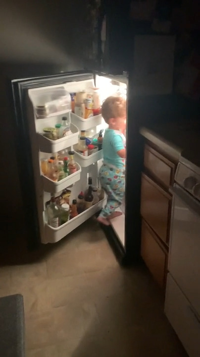 Mom Catches Son Raiding Fridge at Night | Jukin Licensing