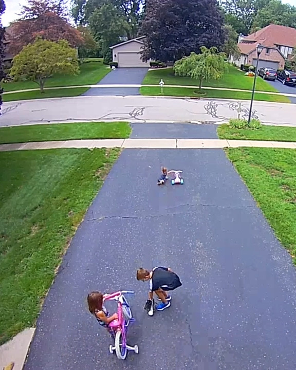Baby Dramatically Falls While Walking Down Driveway With Tricycle ...