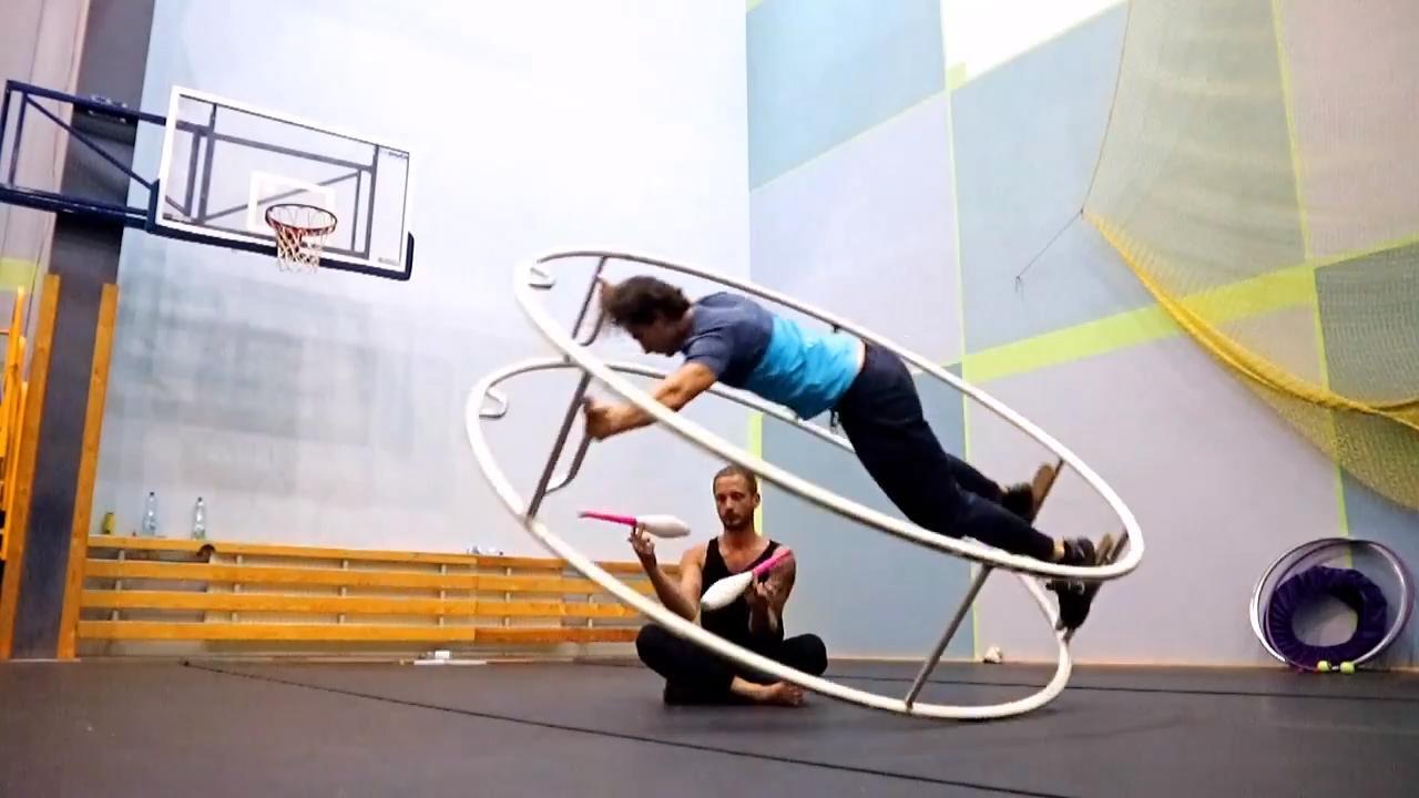 Guy Rides German Wheel Over Jugglers | Jukin Licensing