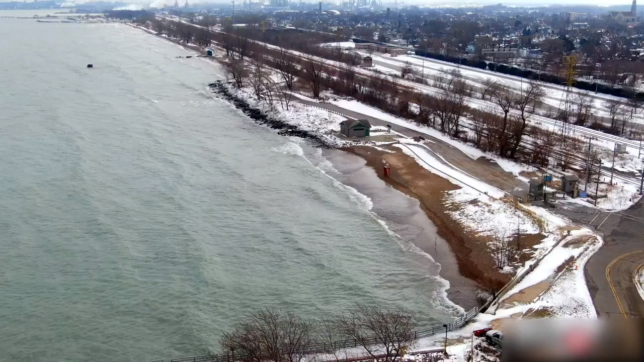 Waves Lap Against Shore At Whiting Lakefront Park In Indiana | Jukin ...