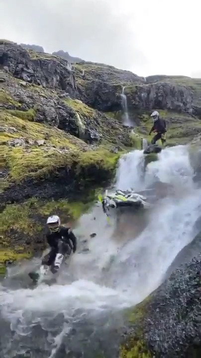 Guy Falls off Bike as He Attempts to Ride Up a Small Waterfall | Jukin ...