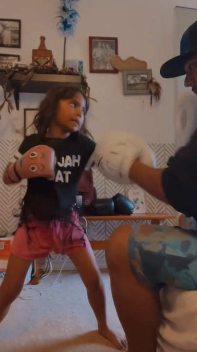 Little Girl Exercises Her Speed Punches With Dad | Jukin Licensing