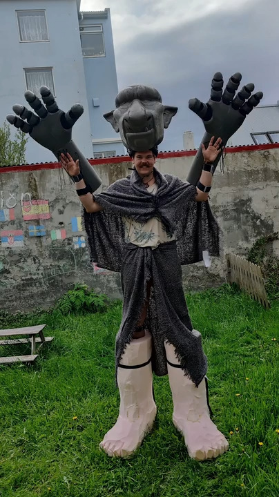 Man Shows Framework of 3 Meter Tall Icelandic Troll Costume | Jukin ...