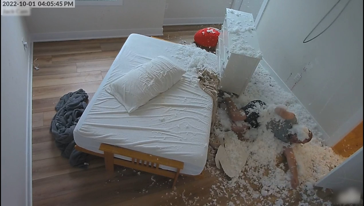 Guy Slips Through Drywall Ceiling Into Room Underneath | Jukin Licensing