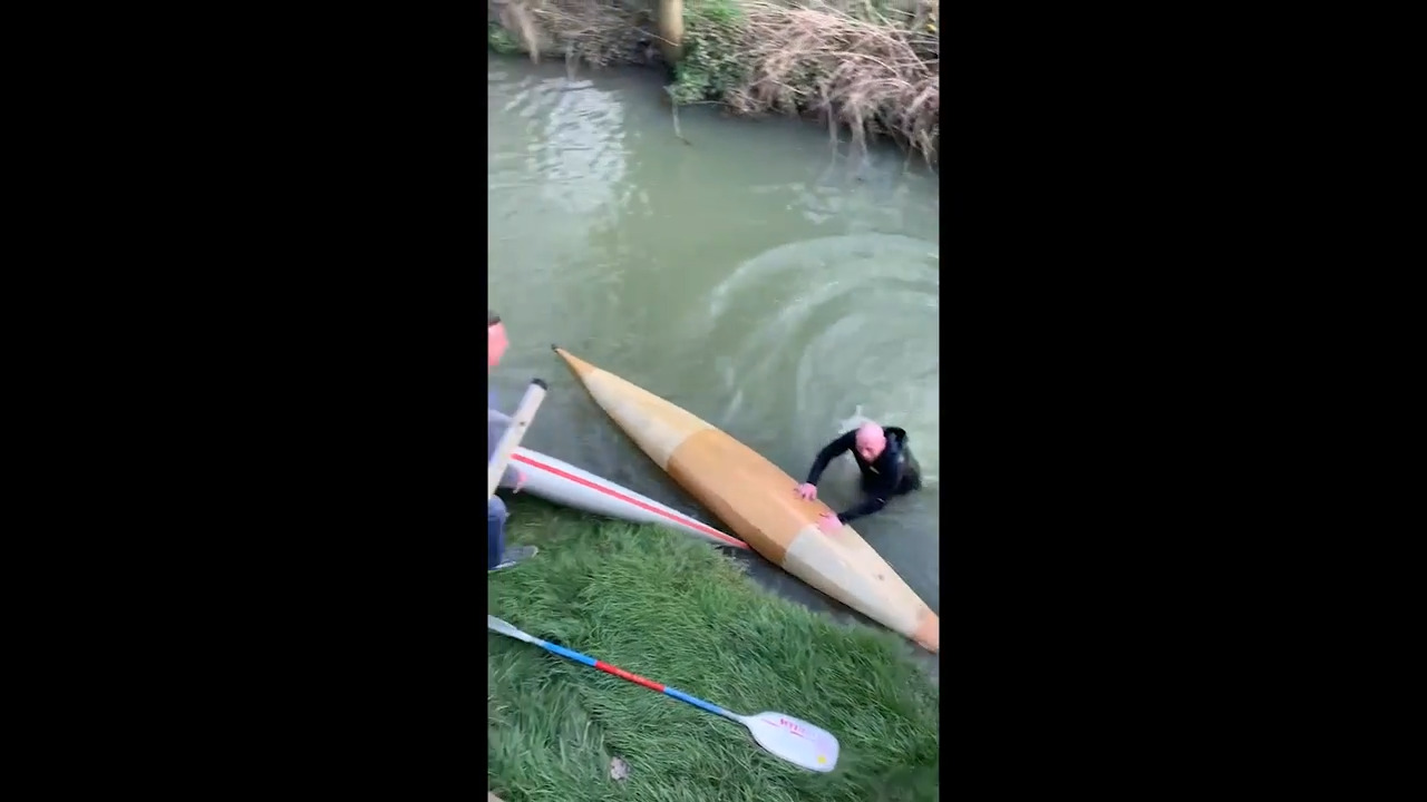 Guy Falls in Water While Getting Off His Canoe | Jukin Licensing